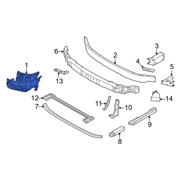 Mini OE 51119880358 - Front Right Bumper Cover Support Rail