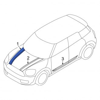 Mini Countryman Hood Moldings, Decals, Ornaments — CARiD.com