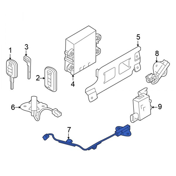 Mitsubishi OE 8637A594 - Rear Lower Keyless Entry Antenna