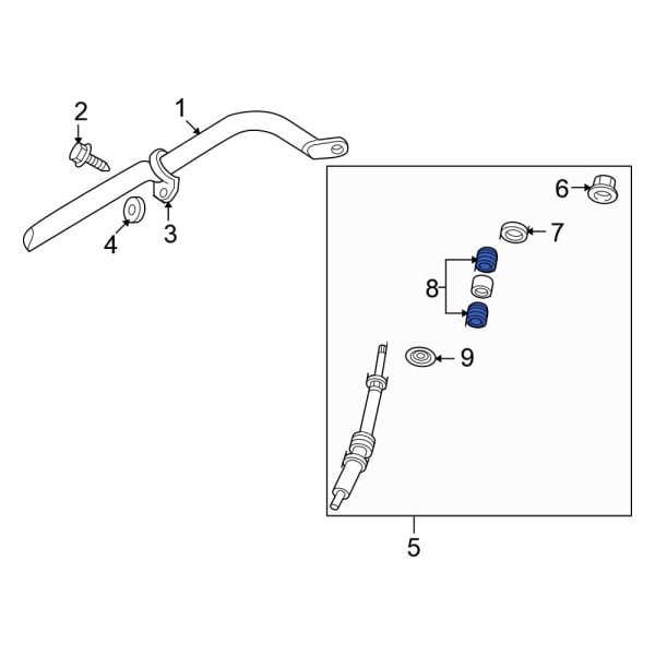 Mitsubishi OE 52037916 - Front Suspension Stabilizer Bar Link Bushing