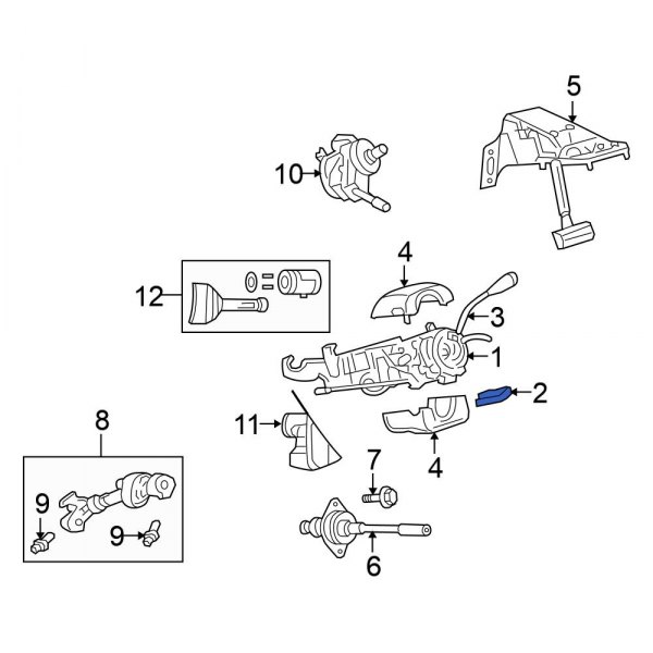 Mitsubishi OE 05057368AC - Steering Column Tilt Adjuster