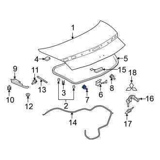 Mitsubishi Outlander OEM Trunks & Parts | Lids, Rear Panels — CARiD.com