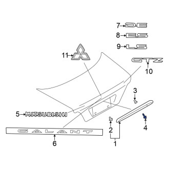 Mitsubishi Galant OEM Trunks & Parts | Lids, Rear Panels — CARiD.com