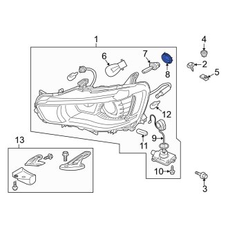 Mitsubishi Lancer Headlight Components | Brackets, Adapters — CARiD.com