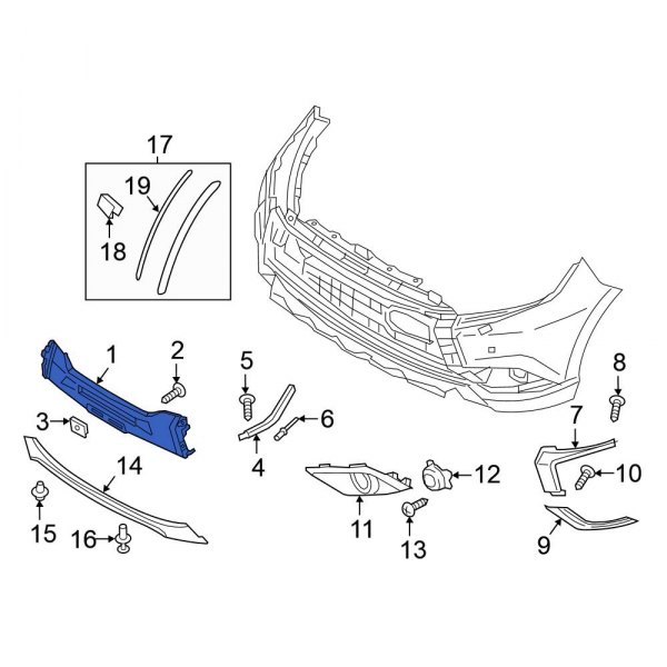 Mitsubishi OE 6400J047 - Front Bumper Cover Spacer Panel