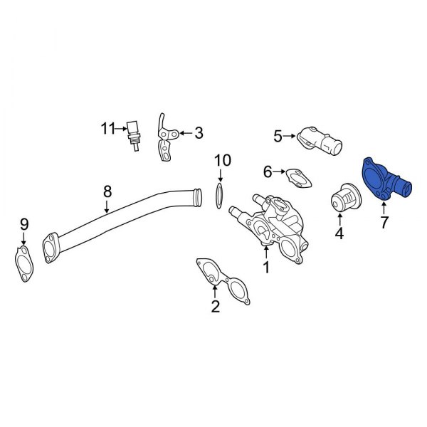 Mitsubishi OE 1305A023 - Engine Coolant Inlet Flange