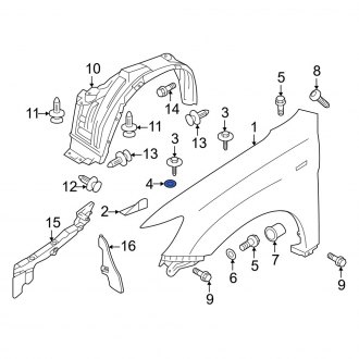 Mitsubishi Outlander Sport Fender Support Braces & Hardware — CARiD.com
