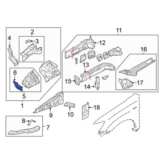 Mitsubishi Outlander Sport Fender Support Braces & Hardware — CARiD.com