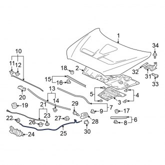 Mitsubishi Lancer Hood Release Cables & Handles — CARiD.com