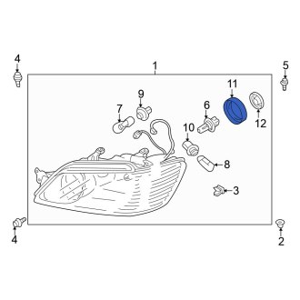 Mitsubishi Lancer Headlight Components | Brackets, Adapters — CARiD.com