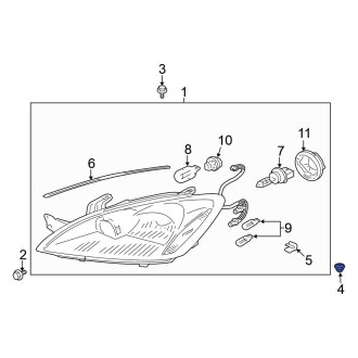 Mitsubishi Lancer Headlight Components | Brackets, Adapters — CARiD.com