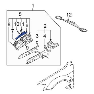 Mitsubishi Evolution Fender Support Braces & Hardware — CARiD.com