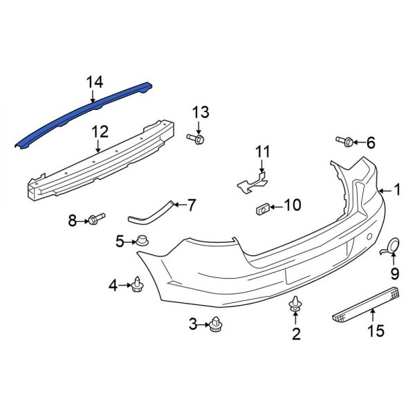 Mitsubishi OE 6410B028 - Rear Bumper Cover Reinforcement Beam