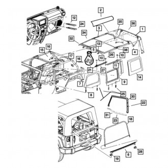 Jeep Wrangler OEM Roofs & Parts - Panels, Drip Rails | CARiD