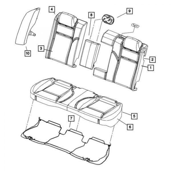 Mopar® 1VU49JRRAA - Seat Bolster