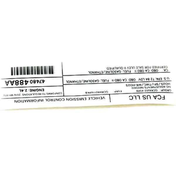 Mopar® 47480488AA - Vehicle Emission Control Information Label