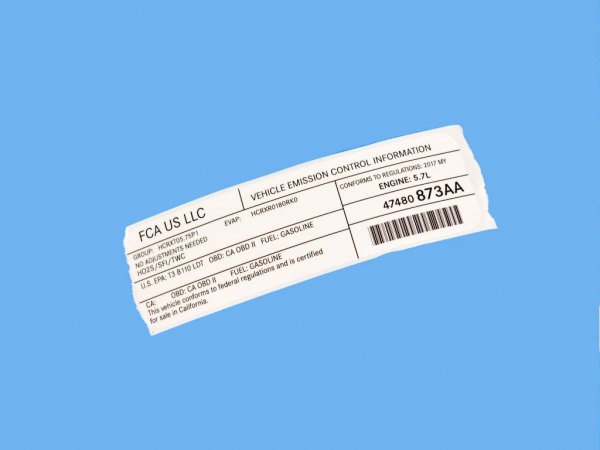 Mopar® 47480873AA - Vehicle Emission Control Information Label