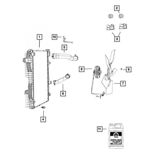 Mopar® 52014722AD - Engine Coolant Radiator Hose