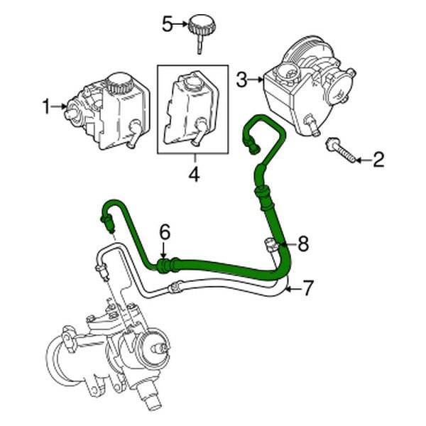 Mopar® 52089168AE - Power Steering Pressure Hose - From Pump to Gear