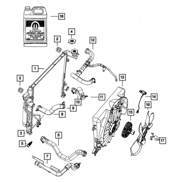 Mopar® 55037787AH - Engine Coolant Radiator Hose