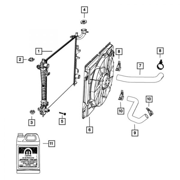 Mopar® 55038121AD - Engine Coolant Radiator Hose