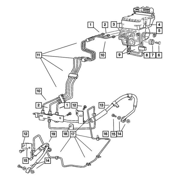 Mopar® 55366058AC - Secondary, Master Cylinder to HCU Brake Hydraulic ...