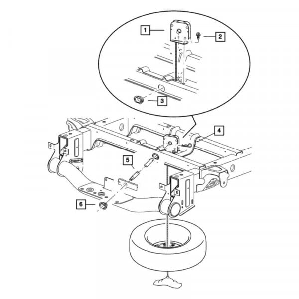 Mopar® 55366492AL - Rear Spare Tire Hoist