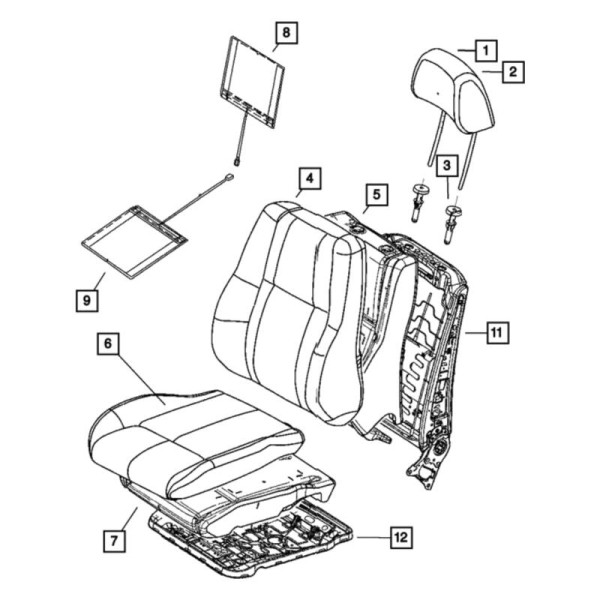 Mopar® 5PS80DX9AA - Active Head Restraints Headrest