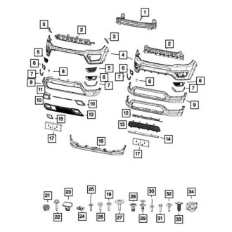 Jeep Compass Replacement Front Bumpers & Components | CARiD