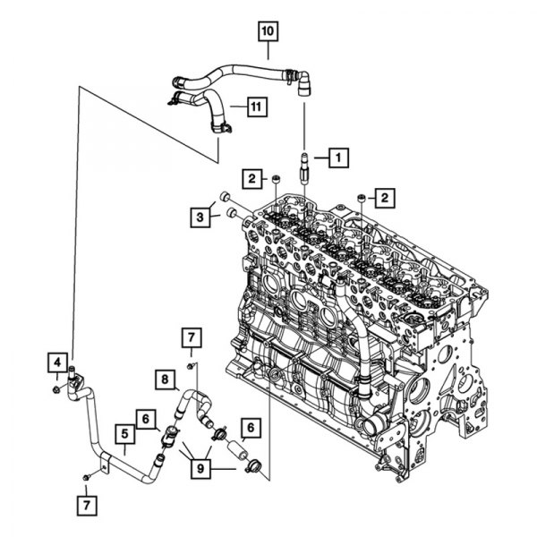 Mopar® 68029028AA - HVAC Heater Hose