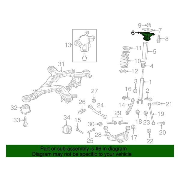 Mopar® 68029590AF - Rear Shock Mount