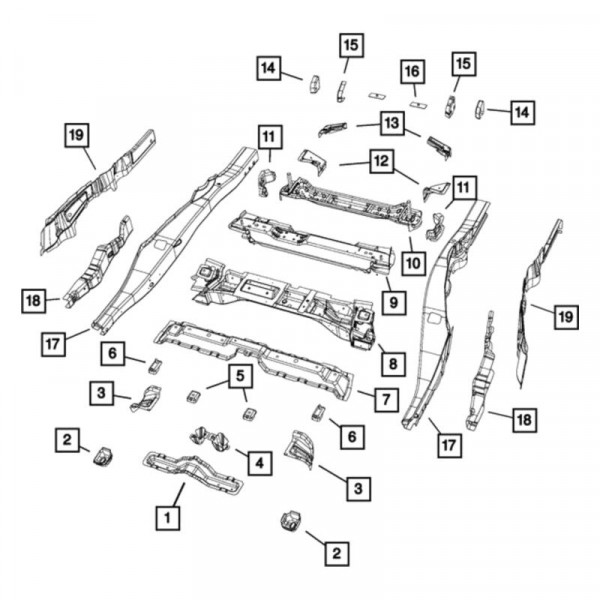 Mopar® 68040801AA - Rear Rearward Seat Cross-Member