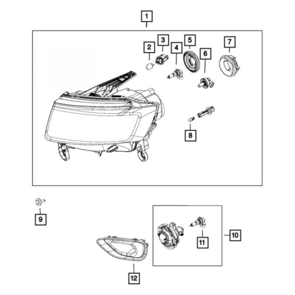 Mopar® 68110996AF - Passenger Side Replacement Headlight