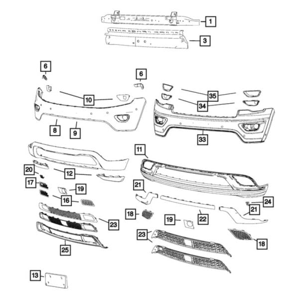 Mopar® 68143070AD - Lower Grille Molding