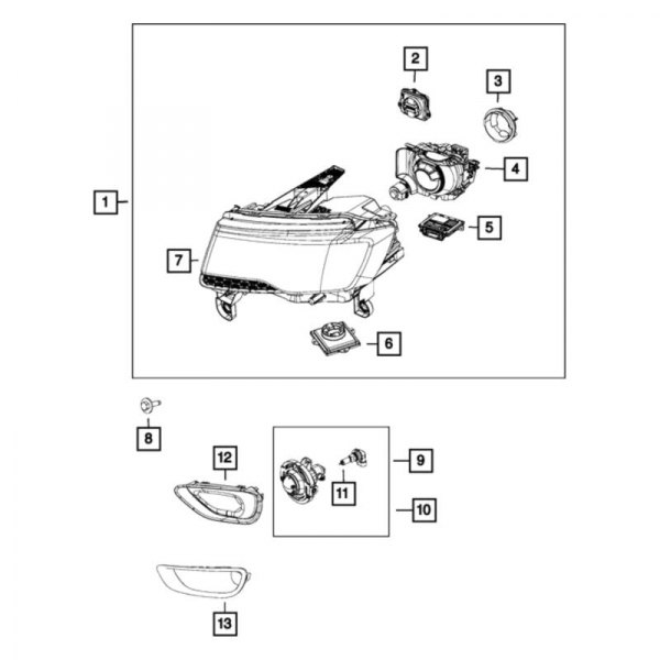 Mopar® 68144702AL - Headlamp