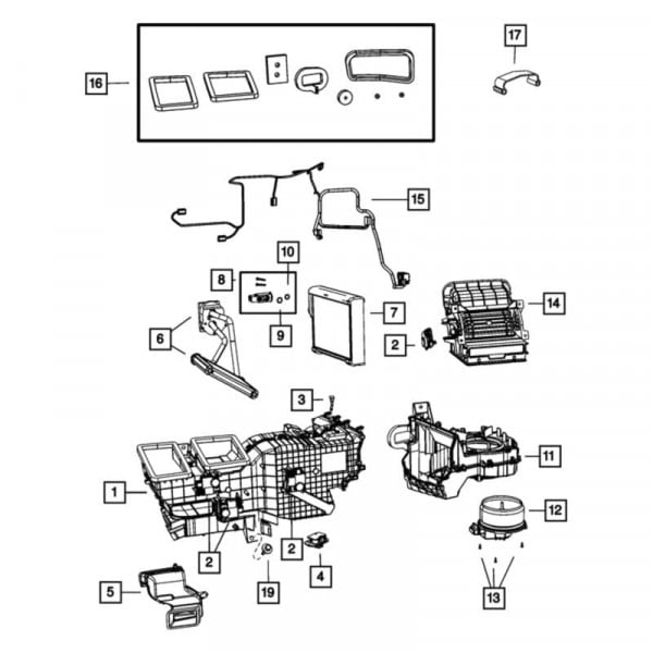Ram OE 68197458AC - HVAC Unit Case