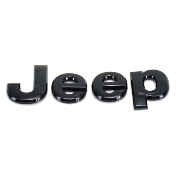 Mopar® 68211296AA - "Jeep" Nameplate Gloss Black Hood Emblem