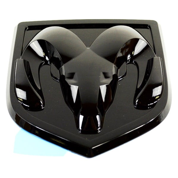 Mopar® 68218155AB - "Ram Head" Medallion Black Tailgate Emblem