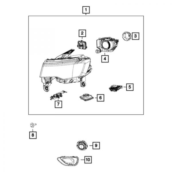 Jeep OE 68266660AI - Front Right Headlight Assembly