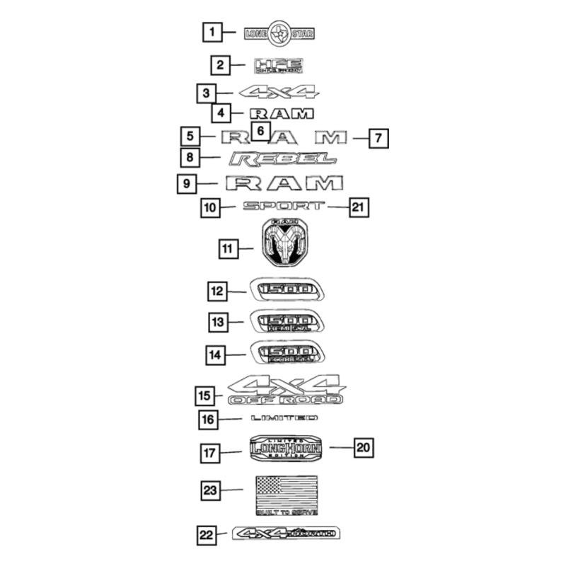 Mopar® 68276321AC - "Big Horn" Chrome Tailgate Emblem