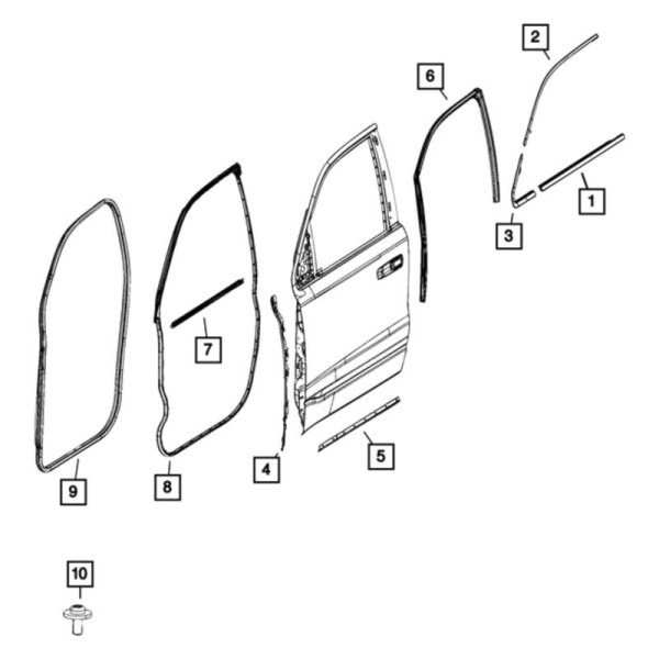 Mopar® 68290781AD - Front Lower Driver Side Door Reveal Molding
