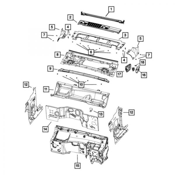 Mopar® 68292152AG - Front Cowl Insulator