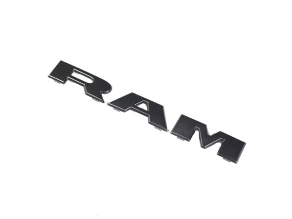 Mopar® 68298470AA - "RAM" Nameplate Matte Black Grille Emblem
