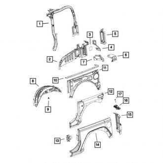 Jeep Wrangler OEM Quarter Panels & Parts - Rear & Front | CARiD
