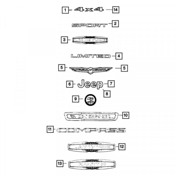 Jeep OE 68453636AA - Front Right Fender Emblem