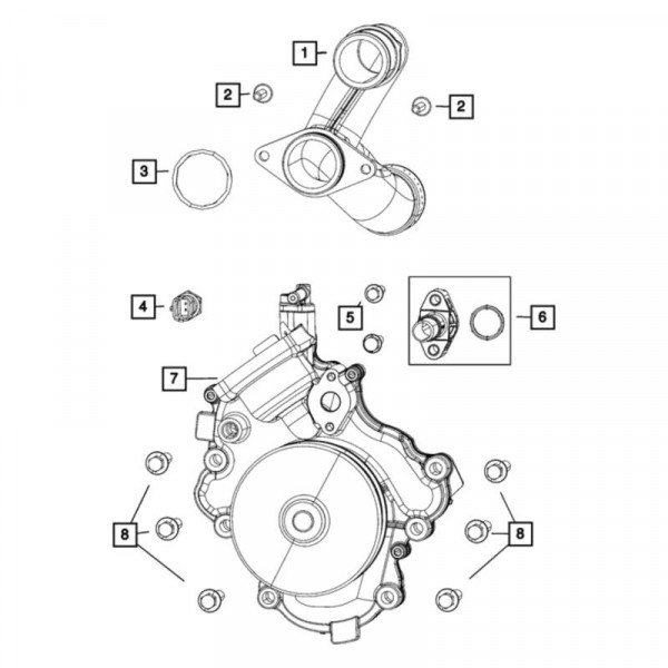 Mopar® 68490054AA - Water Inlet Tube