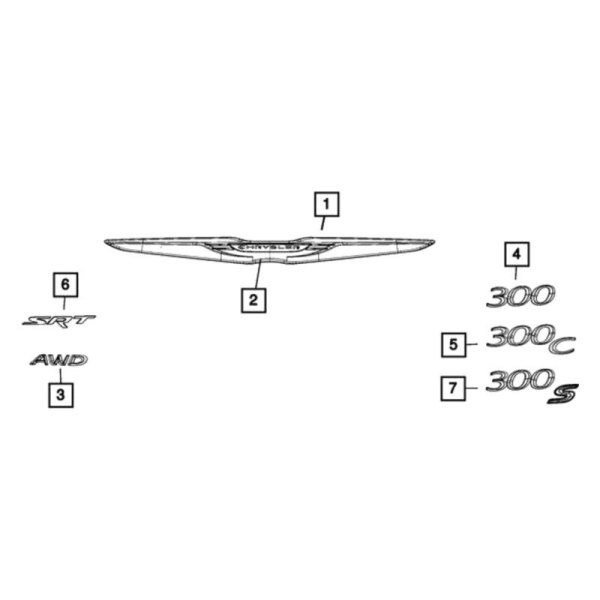 Mopar® 68496077AA - Decklid Emblem