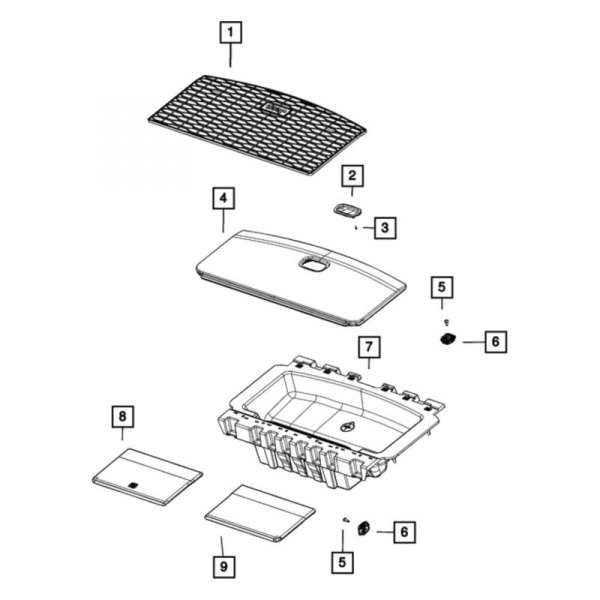 Jeep OE 68539681AB - Rear Trunk Floor Storage Box