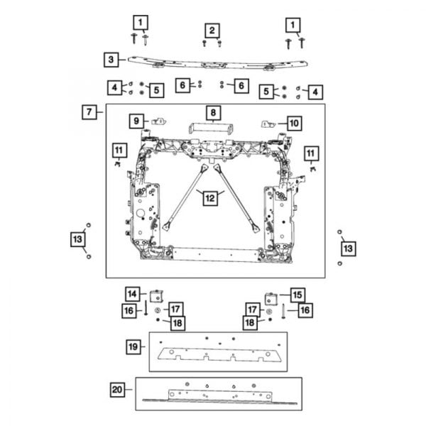 Mopar® 68543804AA - Cooling Module Bracket
