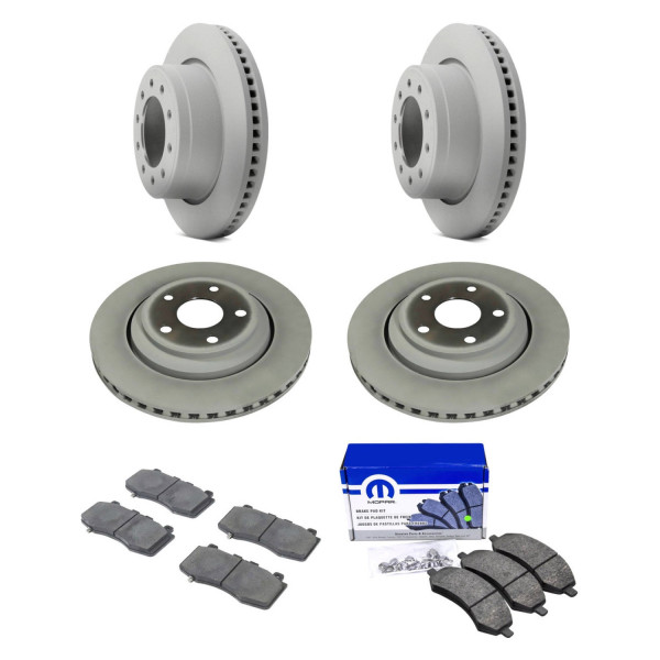 Mopar® BNDL-0075-31025825 - Front and Rear Brake Kit with Semi-Metallic ...